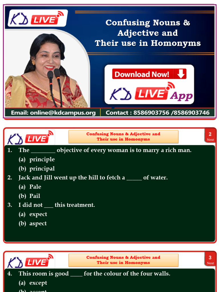 Confusing Nouns & Adjective and Their Use in Detecting Error and ...