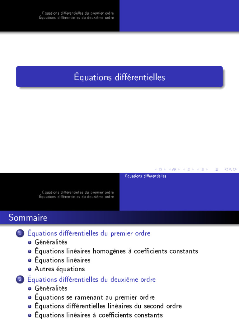 Equa Diff Cours Diapo | PDF