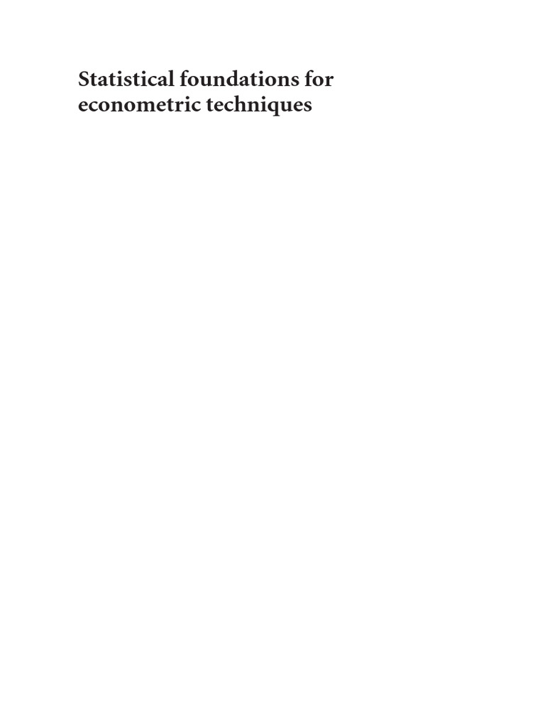 Statistical Foundations For Econometric | PDF | Statistical Inference ... Statistical Foundations For Econometric | PDF | Statistical Inference ...