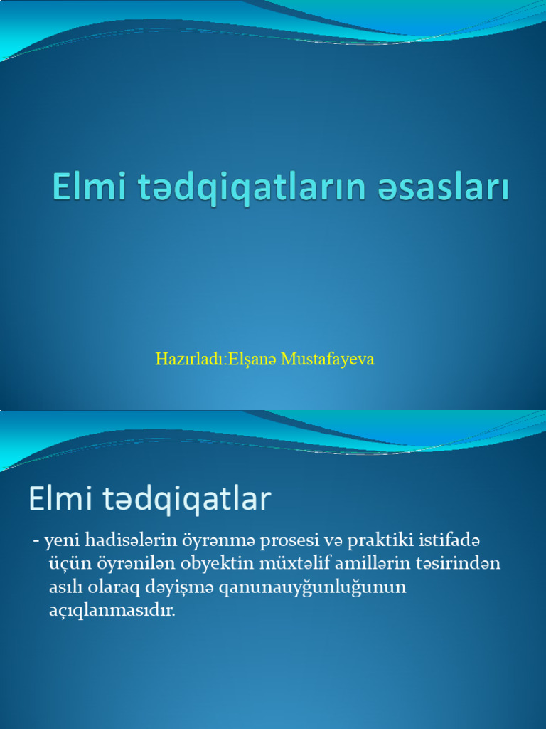Elmi Tədqiqat | PDF