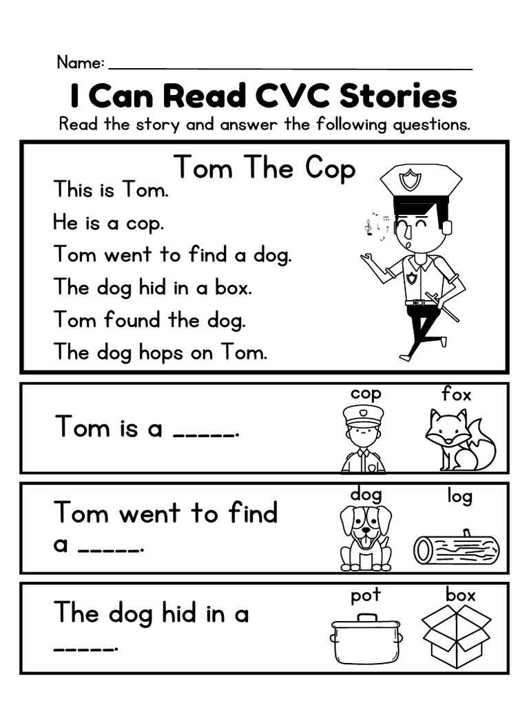 CVC Reading Comprehension | PDF | Animals And Humans
