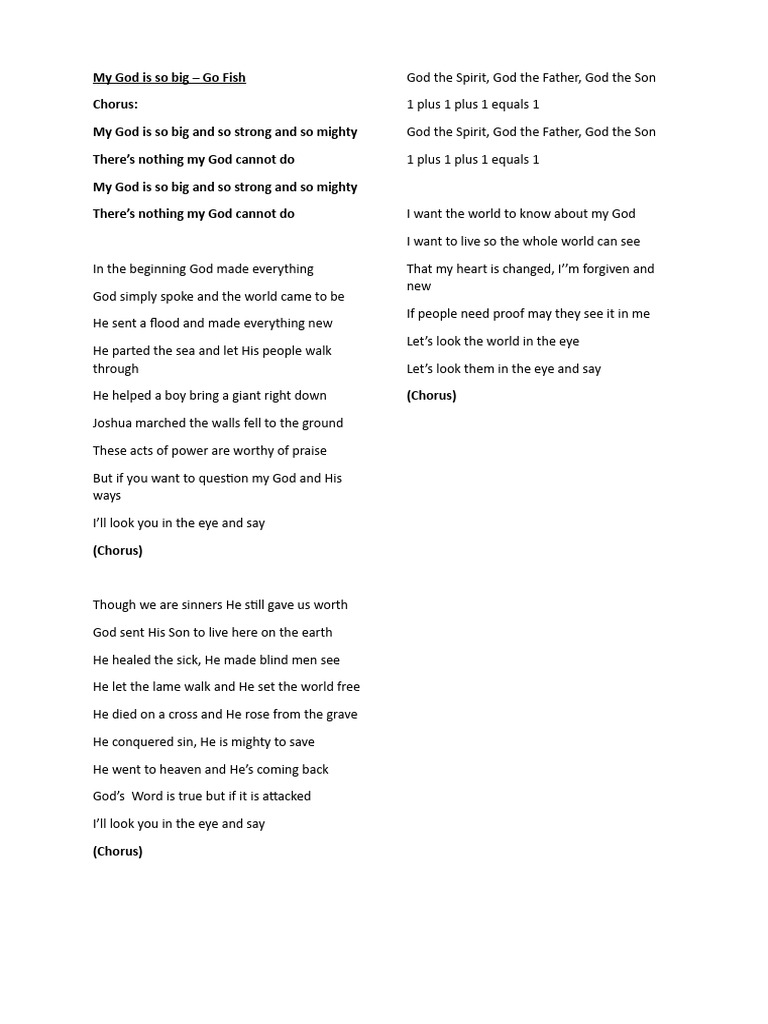 My God Song Lyrics | PDF