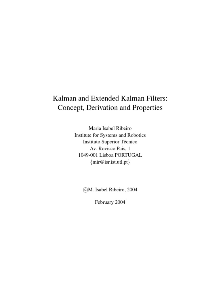 Kalman and Extended Kalman Filters Conce | PDF | Kalman Filter | Estimation Theory
