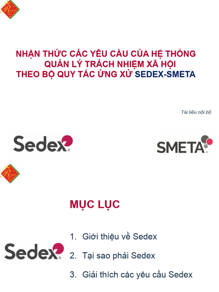 Sedex - 2022 - Nhan Thuc Trach Nhiem Xa Hoi - Smeta 6.1 - Dao Tao | PDF