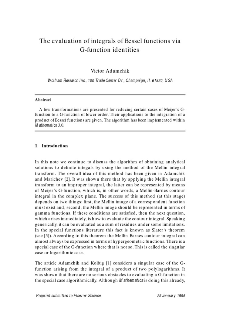 Bessel | PDF | Harmonic Analysis | Complex Analysis