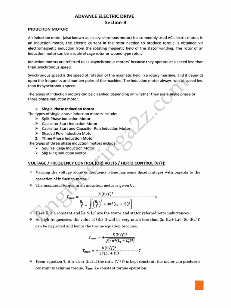 AED Notes SECTION B | PDF | Electric Motor | Power Inverter