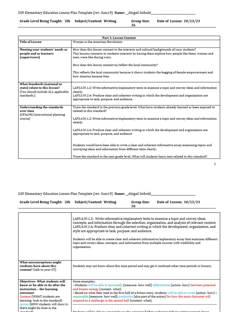 LVL 3 2nd CT Observation Lesson Plan | PDF | Educational Assessment | Lesson Plan