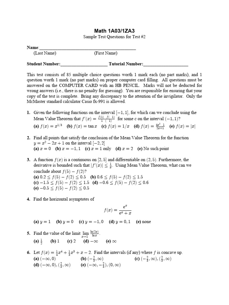 Problem Sampler | PDF | Function (Mathematics) | Integral