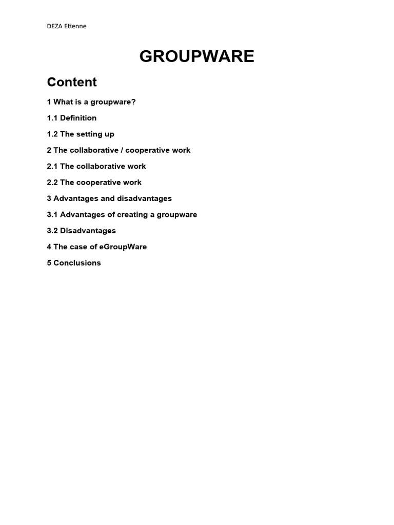 Groupware Project | PDF | Wiki | Information