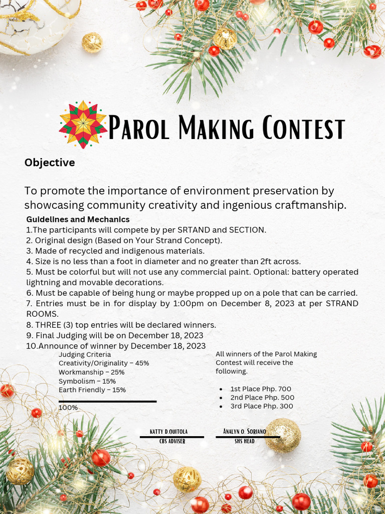 Parol Making Contest: Objective | PDF