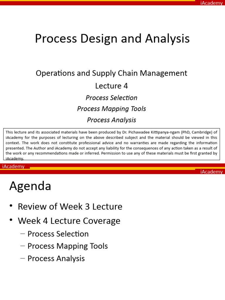 Lecture 4 - Process Design and Analysis (Lecturer) | PDF