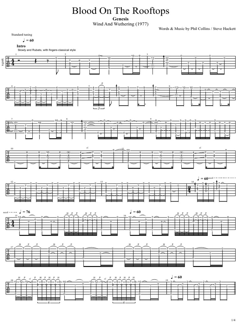 Blood of The Rooftops Guitar Tab | PDF | Albums | Rock Music