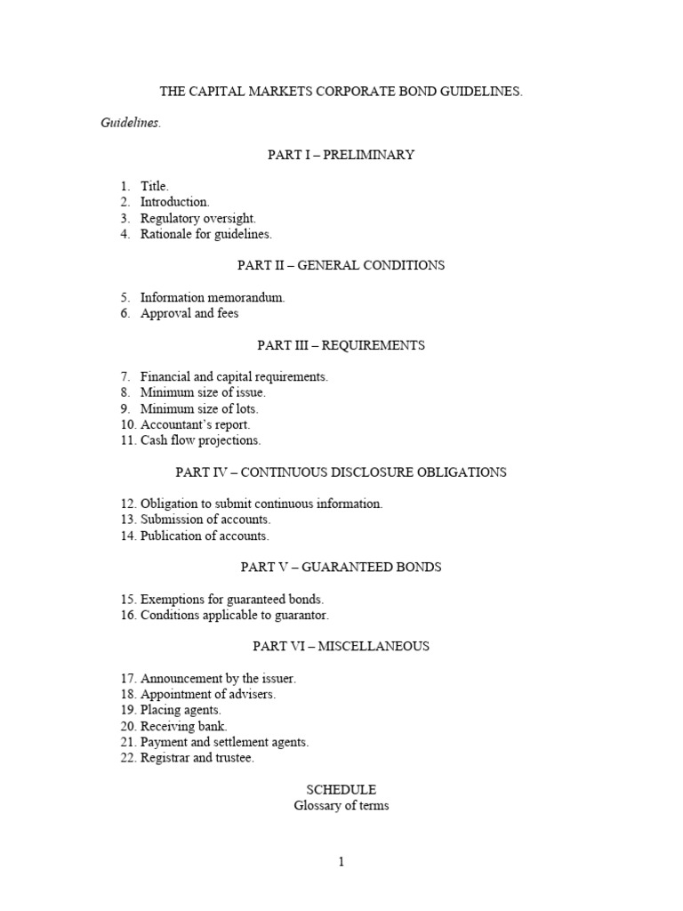 Capital Markets Corporate Bond Guidelines | PDF | Debt | Bonds (Finance)