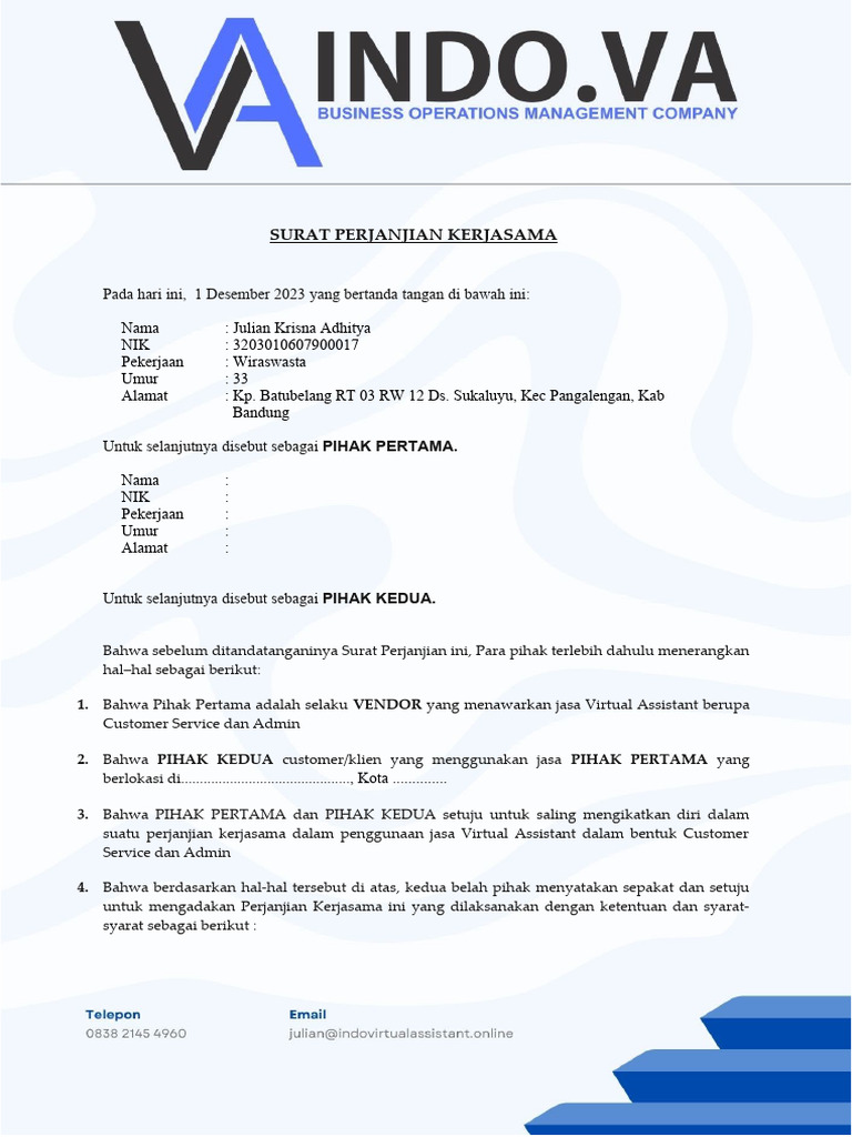 000 - Surat Kontrak Template | PDF