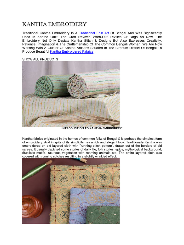 Kantha | PDF | Clothing | Textile Arts