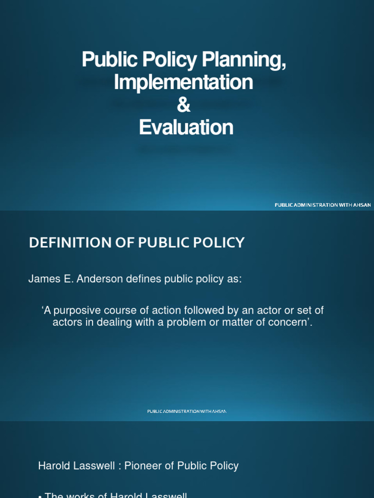 Public Policy Planning, Implementation & Evaluation | PDF | Policy ...