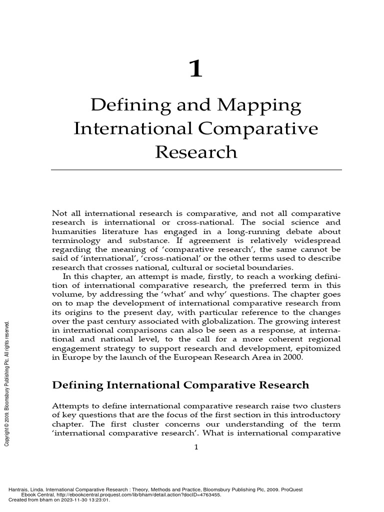 International Comparative Research Theory Methods ... - (1 Defining and Mapping International ...
