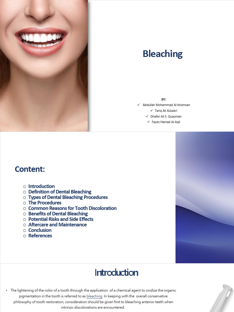 Bleaching | PDF | Dentistry Branches | Health Sciences