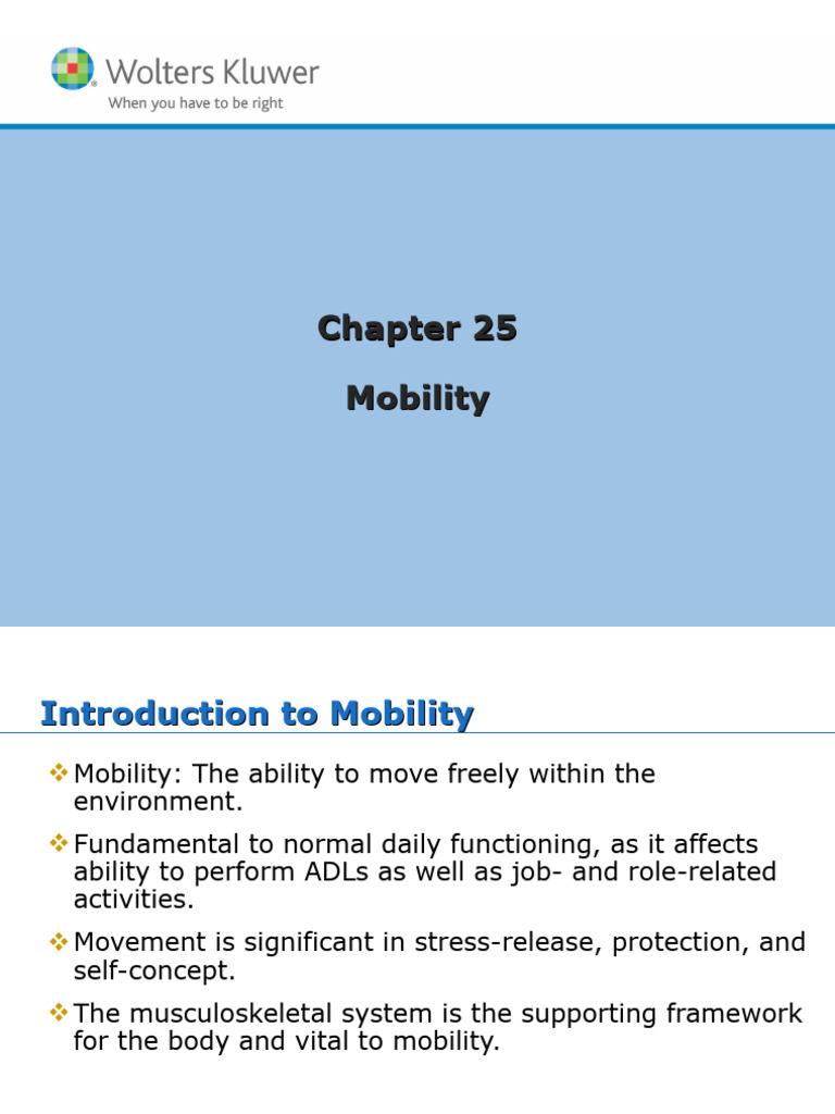 Mobility Nursing | PDF | Human Musculoskeletal System | Skeletal Muscle