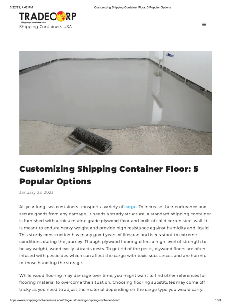 Customizing Shipping Container Floor - 5 Popular Options | PDF ...