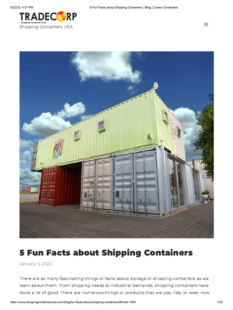 5 Fun Facts About Shipping Containers - Blog - Conex Containers | PDF ...
