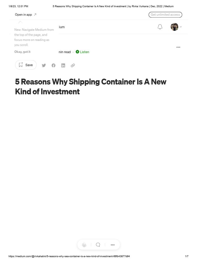 5 Reasons Why Shipping Container Is A New Kind of Investment - by Rivka ...