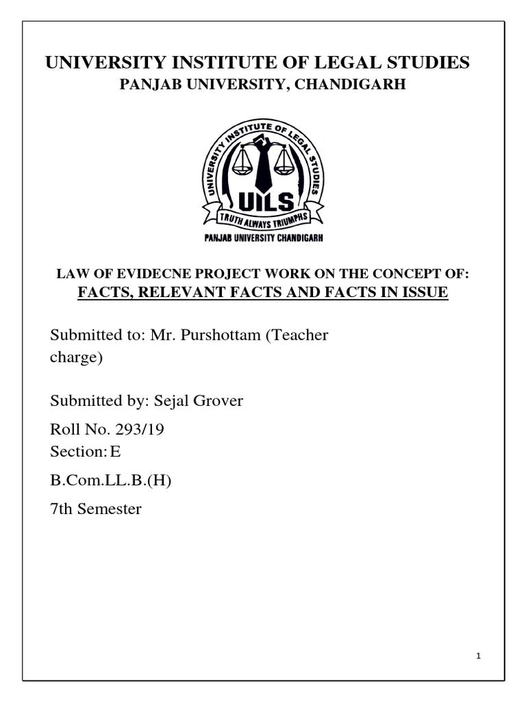 Evidence Project | PDF | Evidence (Law) | Relevance (Law)