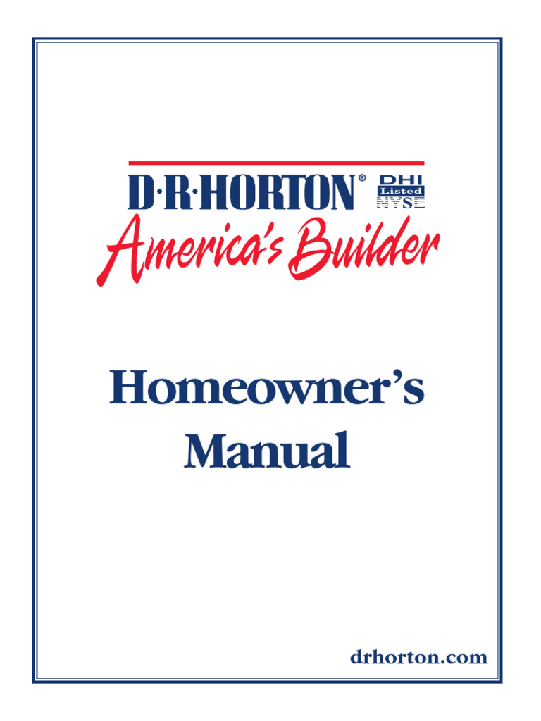 DR Horton Homeowners Manual | PDF | Drywall | Lighting
