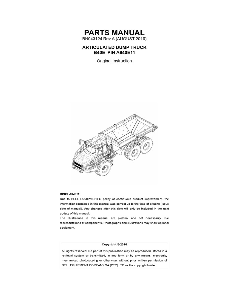 B40E Bell Parts Manual. | PDF