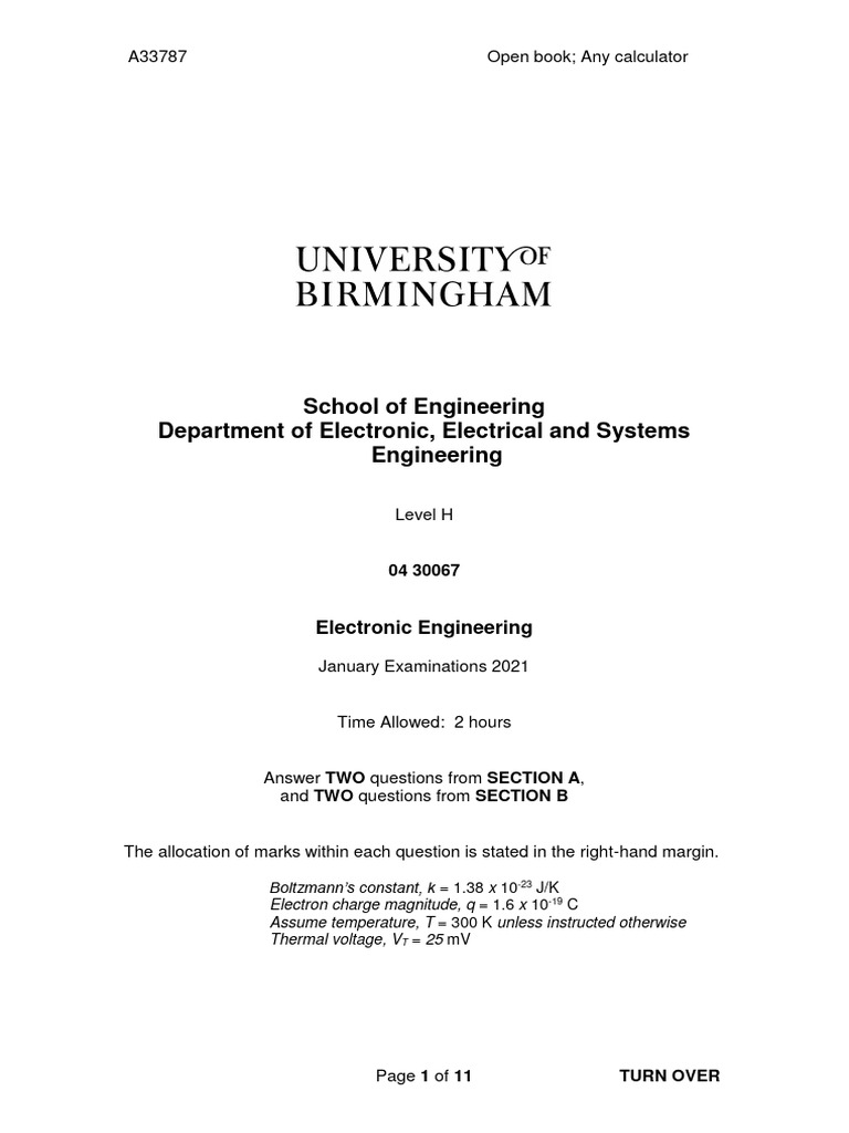 04 30067-Electronic Engineering-January Exam 2020-21 | PDF | Vhdl ...
