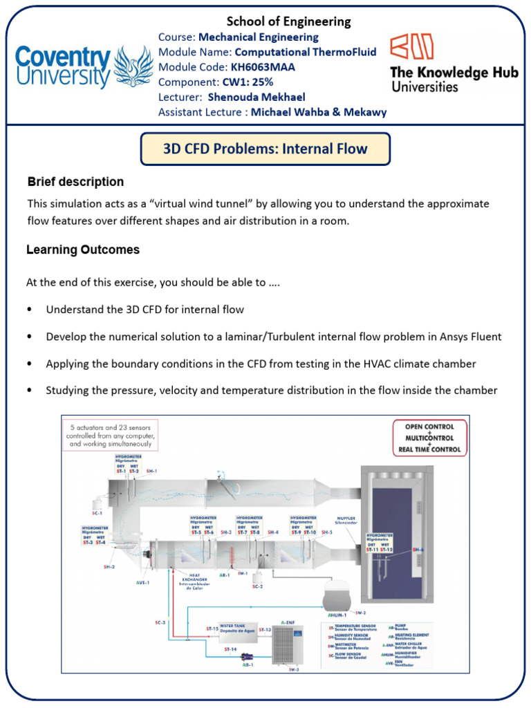 CW2-Assessment KH6063MAA Computational ThermoFluids 2022-2023 | PDF | Computational Fluid ...