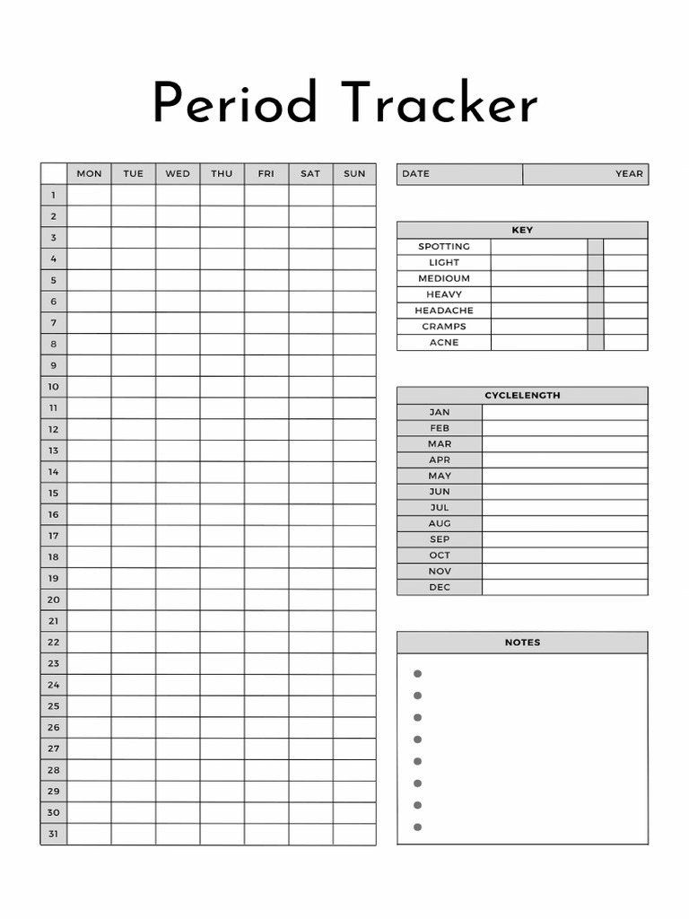Period Tracker Sheet - 20231112 | PDF