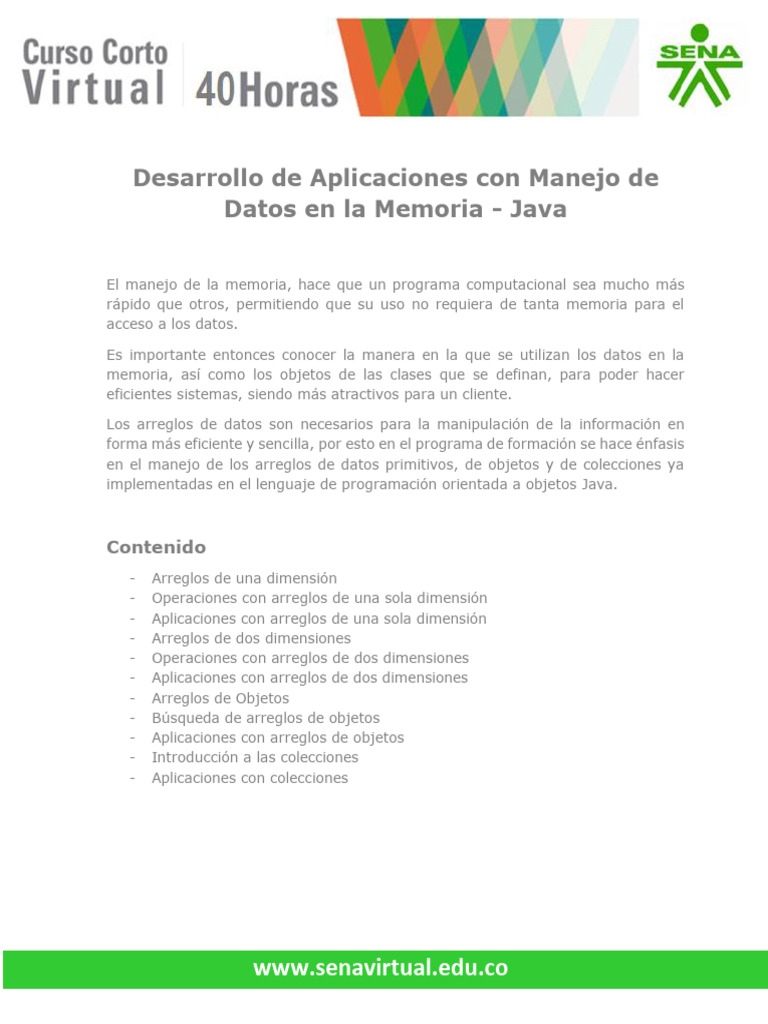 Curso Java: Manejo de Memoria y Datos | PDF | Arte | Informática