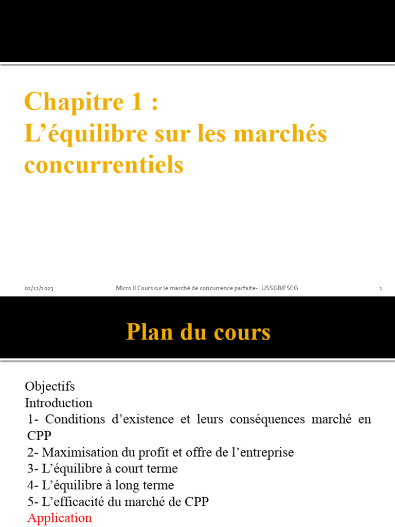 Micro II Fseg CPP - 2021 | PDF | Concurrence pure et parfaite | Offre et demande