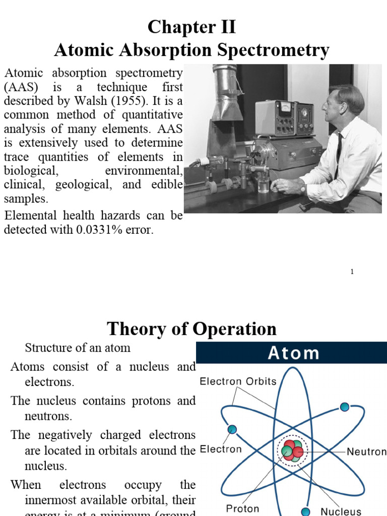 Chapter II Atomic Absorption Spectrometry | PDF | Atomic Absorption Spectroscopy | Atoms