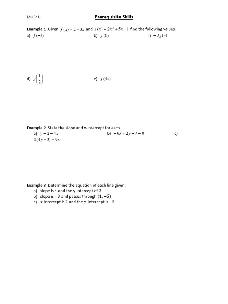 Prerequisite Skills | PDF | Function (Mathematics) | Vertex (Graph Theory)