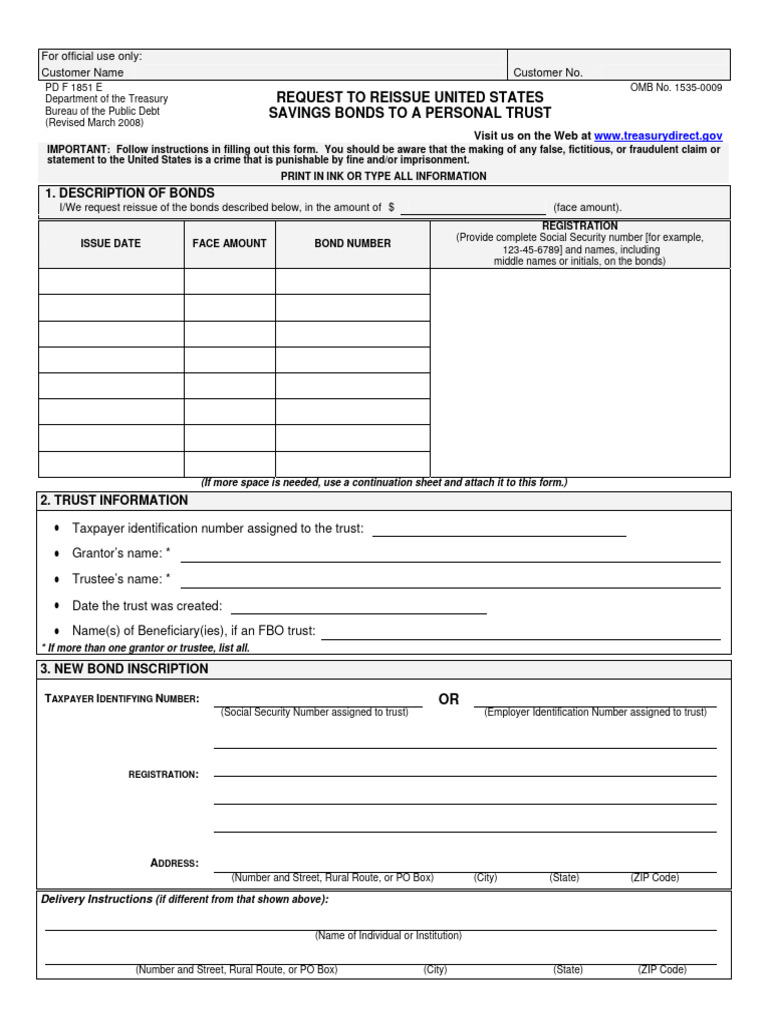 Reissue of Bond Request | PDF | Trust Law | Social Security (United States)
