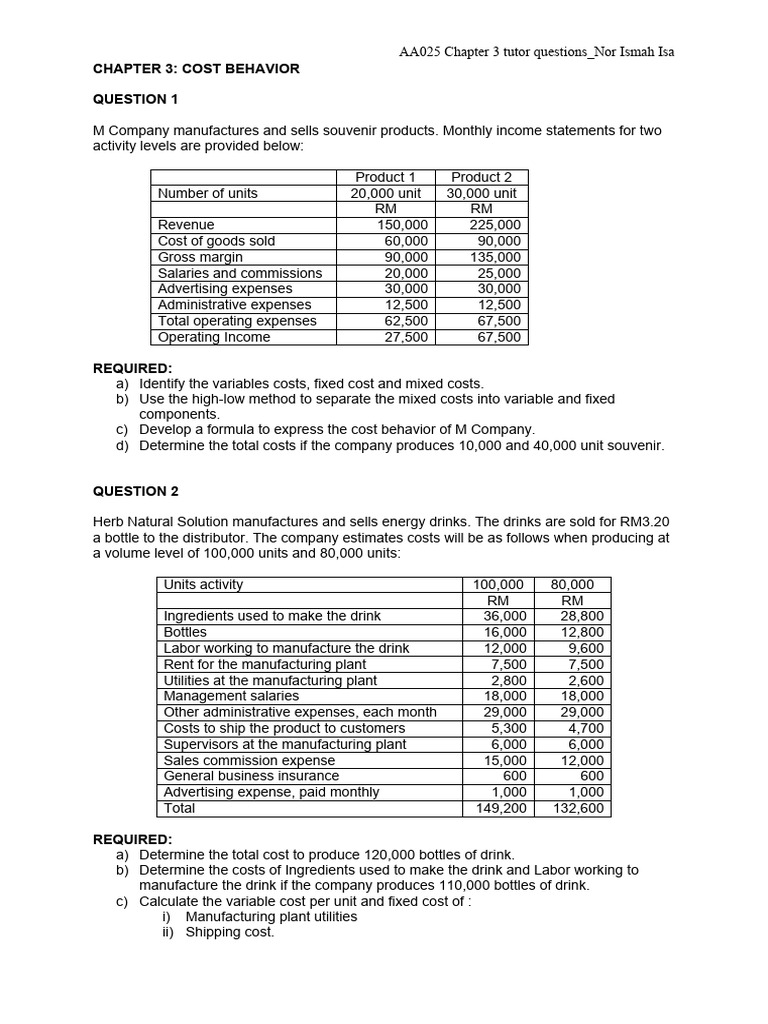 AA025 Chapter AT3 | PDF | Cost | Expense