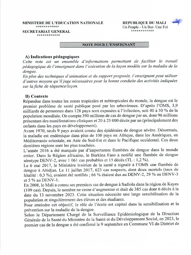 Note Pour L'enseignant | PDF