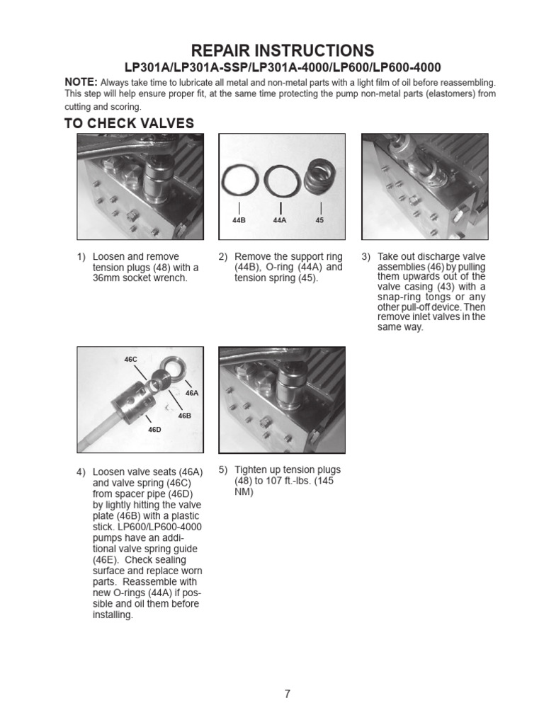 LP301A LP600 4000 Rep | PDF | Bearing (Mechanical) | Screw
