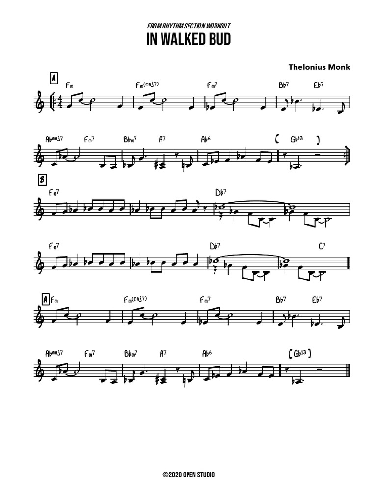 In Walked Bud - Lead Sheet | PDF