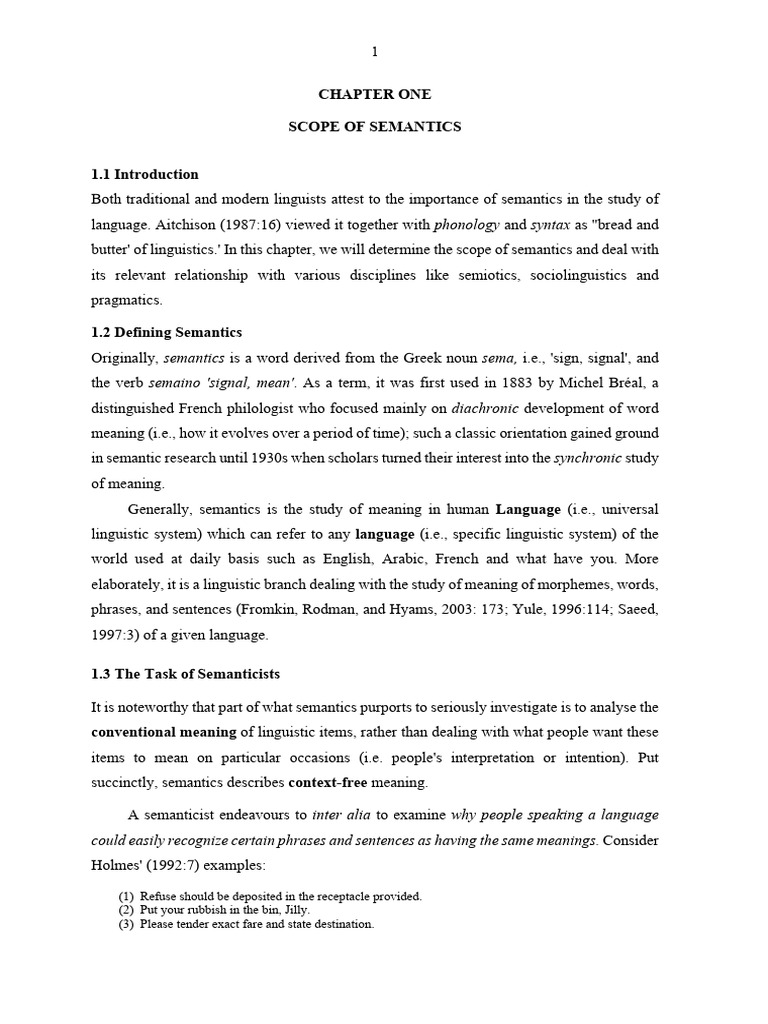 8-Semantics Chapter 1 Last Version | PDF | Word | Linguistics 8-Semantics Chapter 1 Last Version | PDF | Word | Linguistics