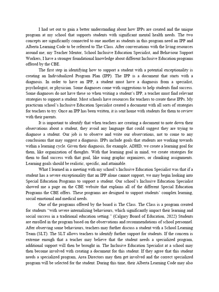 TPGP Reflection | PDF | Inclusion (Education) | Teachers