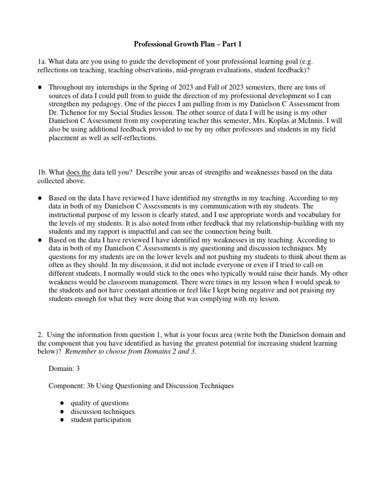 Professional Growth Plan for Educators | PDF | Teachers | Learning