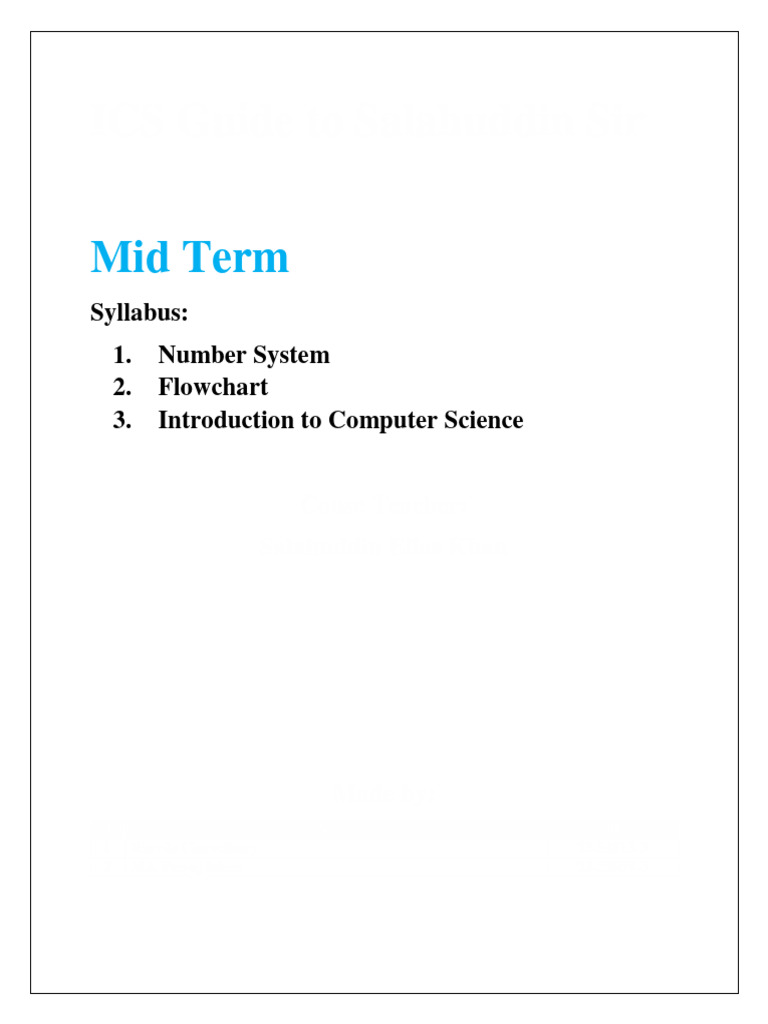 ICS Mid Term Notes 1 | PDF | Namespace | Computer Programming