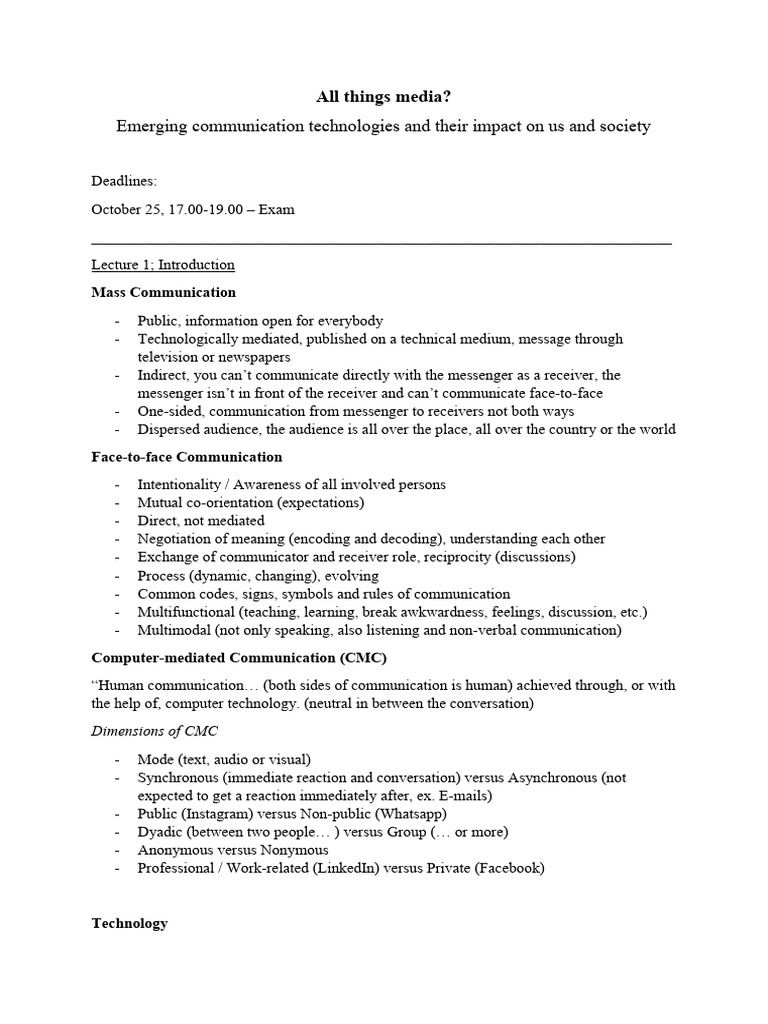 All Things Media - Topic Communicatiewetenschap | PDF | Communication ...