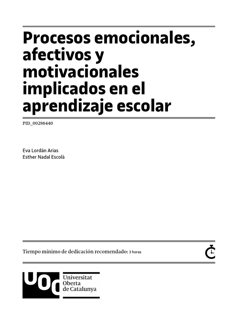 Procesos Emocionales, Afectivos | PDF | Motivación | Motivacional