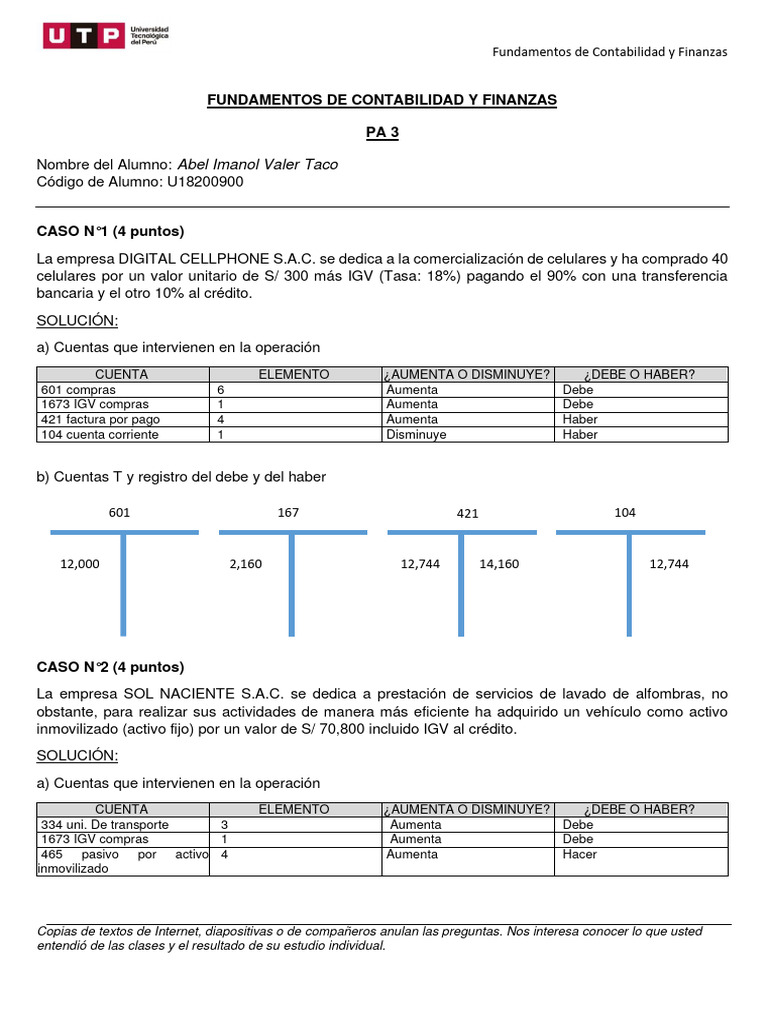 PA3 Fundamentos de Contabilidad | PDF | Contabilidad | Servicios ... PA3 Fundamentos de Contabilidad | PDF | Contabilidad | Servicios ...