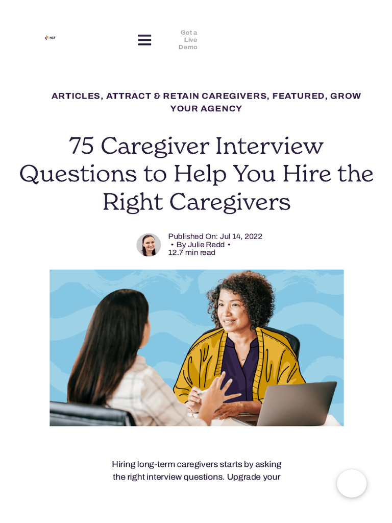 65 Caregiver Interview Questions To Help You Hire The Right Caregivers | PDF | Experience ...