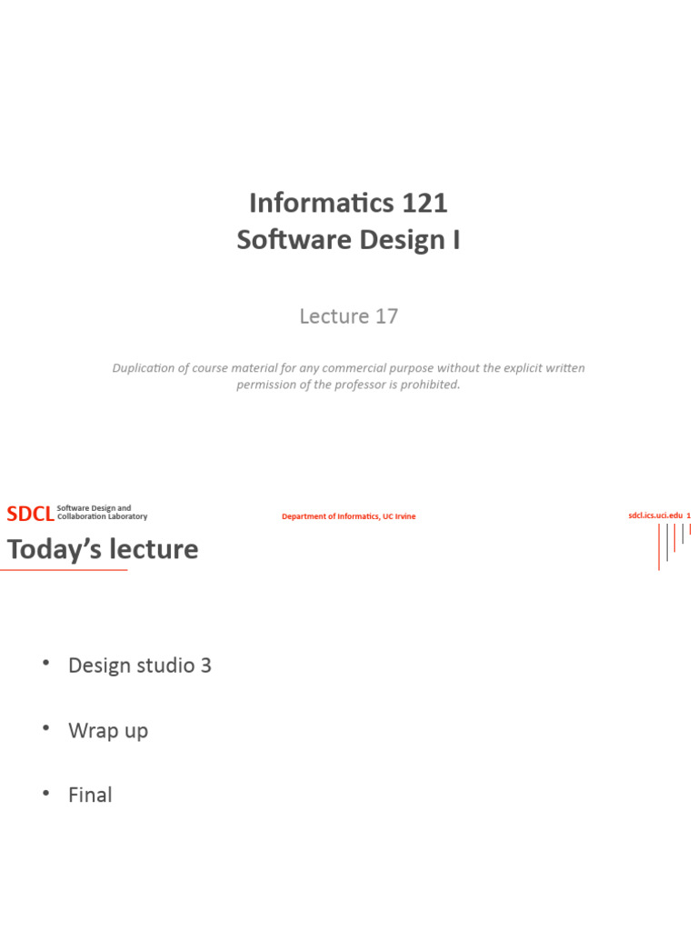 UC Software Design Lecture 17 | PDF | Design | Computer Science UC Software Design Lecture 17 | PDF | Design | Computer Science